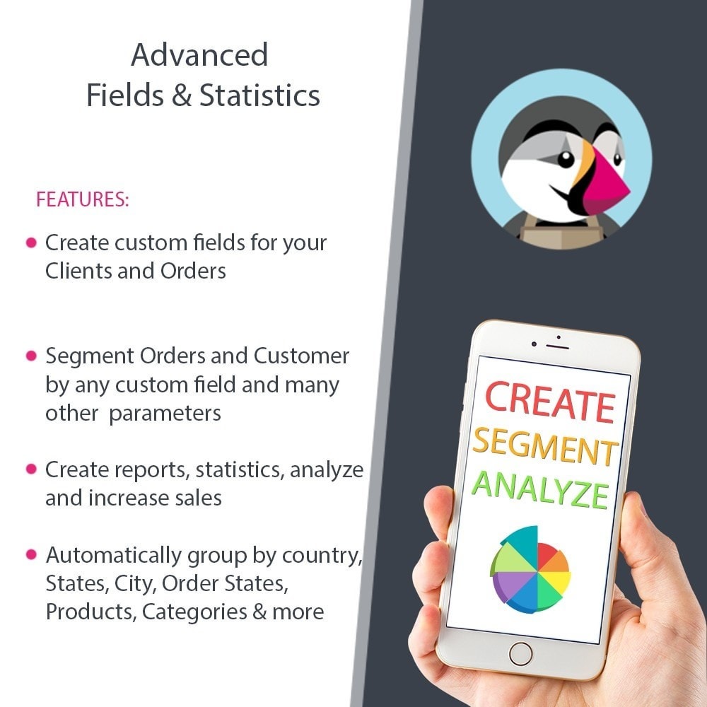 Create fields, segment clients and orders - Prestashop module