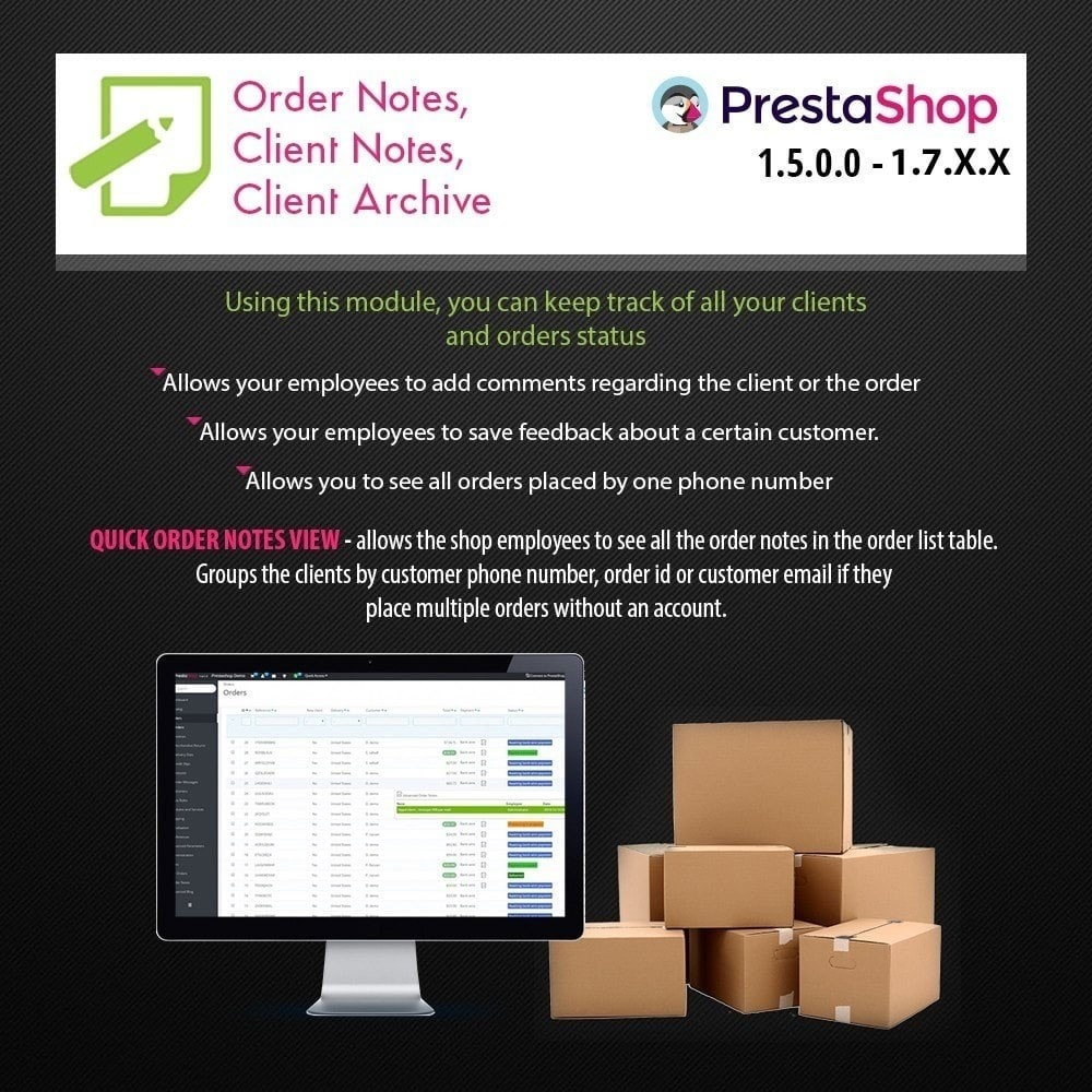 Advanced Notes - Order Notes, Client Notes & Sticky Notes - Prestashop ...